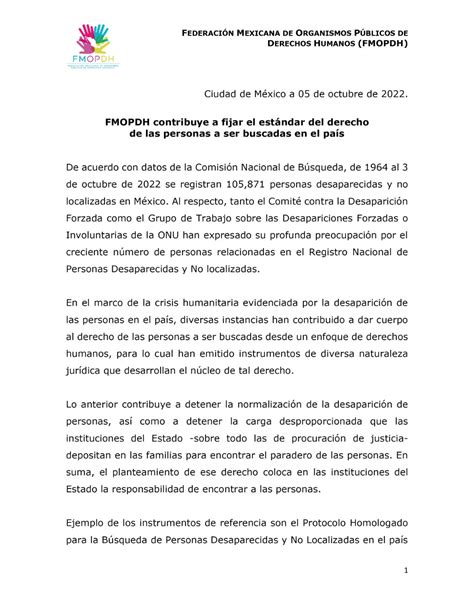 La Federación Mexicana De Organismos Públicos De Derechos Humanos