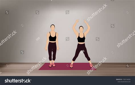 Women Doing Jumping Jacks High Intense Stock Illustration Shutterstock