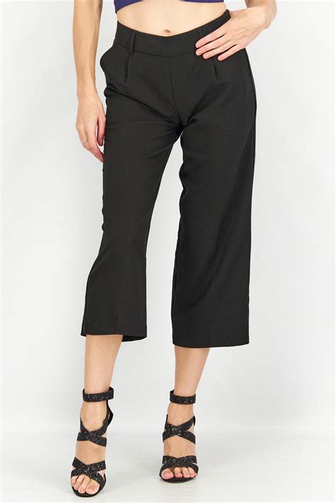 Buy Sinsay Women Solid Side Pocket Pants Black Online Brands For Less