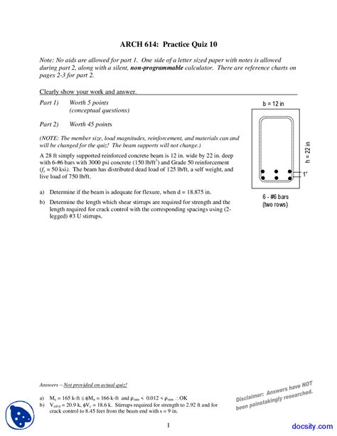Load Magnitudes Elements Of Architectural Structures Quiz Docsity