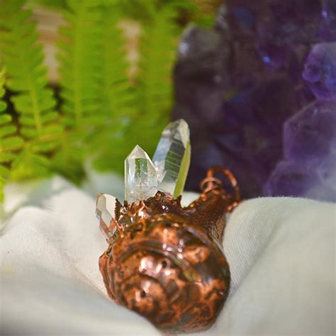 Shell And Quartz Electroformed Statement Necklace Crystal Etsy