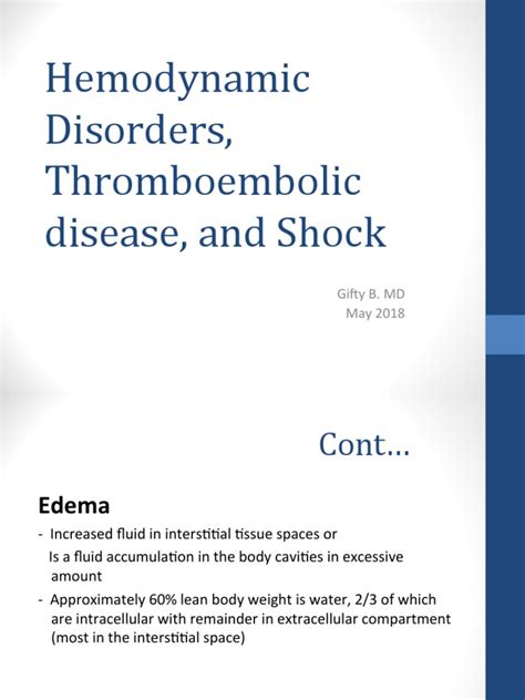 Hemodynamic Disorders Thromboembolic Disease And Shock Pdf Shock