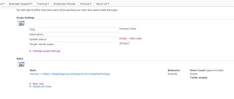 Sharepoint Online Search Scope Shows Empty Add Rules Sharepoint