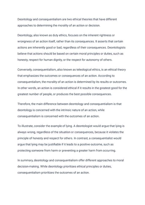 The Difference Between Deontology And Consequentialism Deontology And