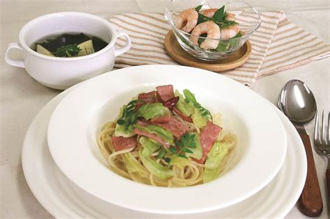 春キャベツとベーコンのペペロンチーニ レシピ紹介 伊藤ハム