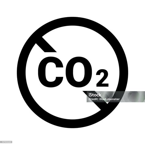 Co2 Prohibition Sign Carbon Dioxide Reduction Vector Stock Illustration Download Image Now