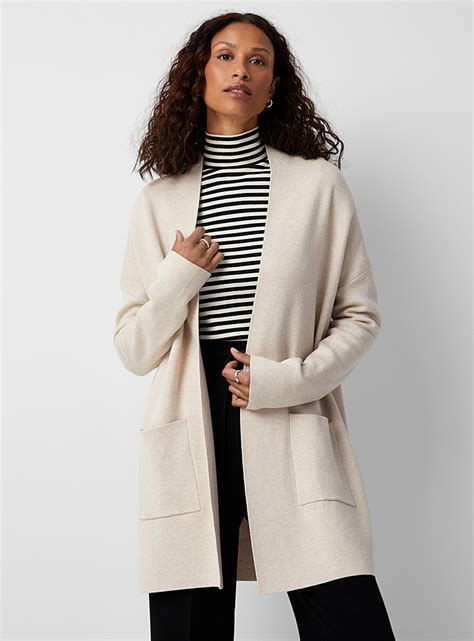Patch Pocket Open Cardigan Contemporaine Shop Womens Cardigans