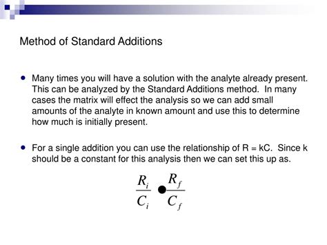 Ppt Regression Analysis With Excel For Spectroscopy Calibration Line