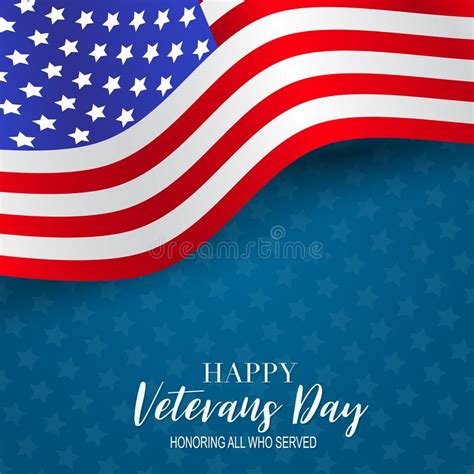 Happy Veterans Day Honoring All Who Served American Flag Cover Stock