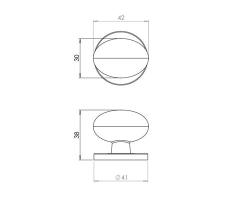 Oval Cupboard Knob Malleable Iron 40mm Black Finish