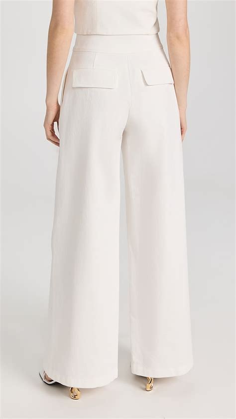 Rosetta Getty Wide Leg Pleat Front Pants Shopbop