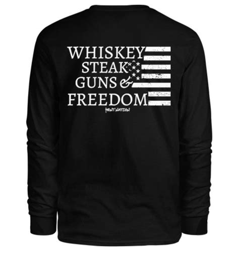 Steak Guns And Freedom Mens Long Sleeve Shirt Bent Nation