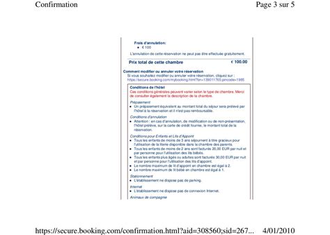 Lettre De Confirmation De RãServation D hotel En Francais Financial Report