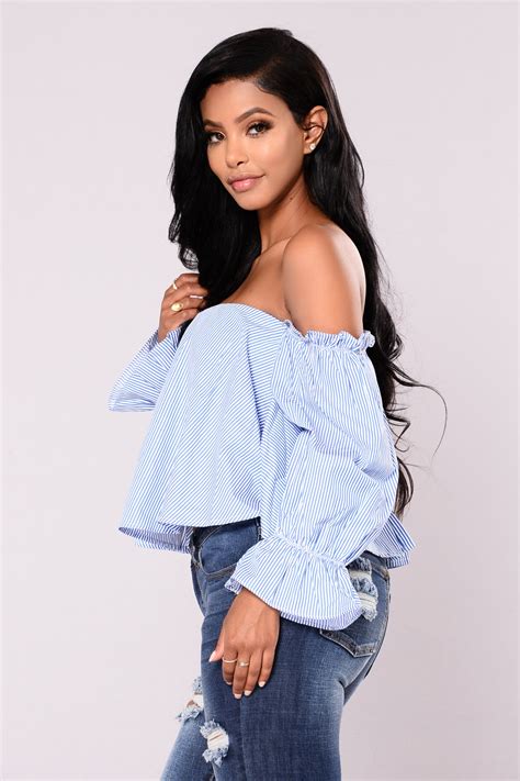 Bodhi Off Shoulder Top Royal Fashion Nova