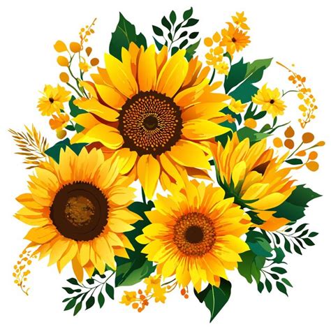 Premium Vector Vectorized Sunflower Bloom On White Background
