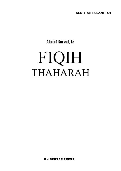 Pdf Fiqih Taharah