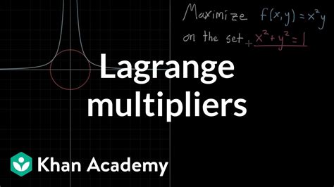 Lagrange Multipliers Using Tangency To Solve Constrained Optimization Youtube