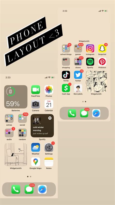 Organized Phone Layout Iphone App Layout Phone Apps Iphone Homescreen Iphone