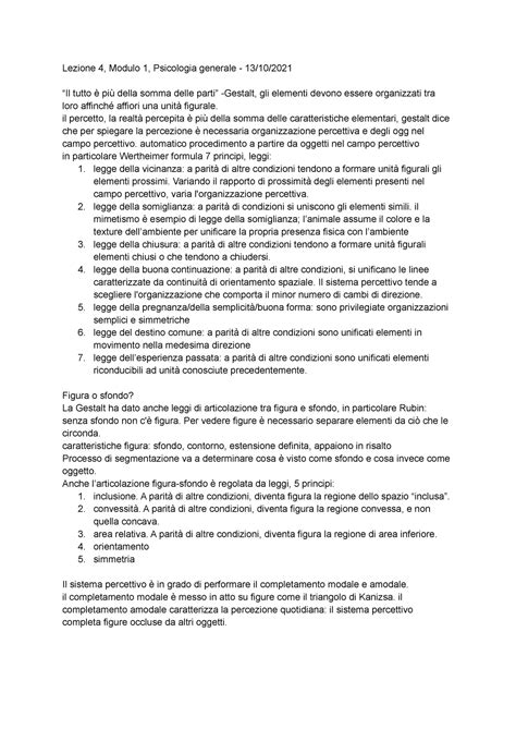 Lezione 4 E 5 Psicologia Generale Scienze E Tecniche Psicologiche