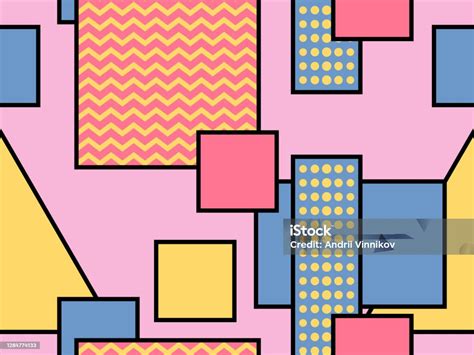 Pola Geometris Mulus Dalam Gaya 80an Desain Bentuk Geometris Bauhaus