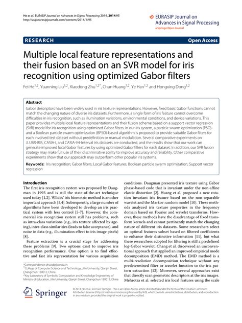 Pdf Multiple Local Feature Representations And Their Fusion Based On An Svr Model For Iris