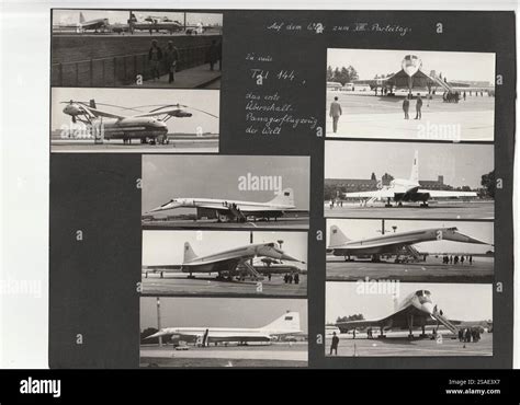 Tupolev Tu 144 Soviet Supersonic Jet At Aviation Exhibition Cold War