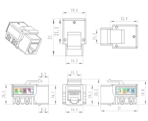 Cat5e Unshielded Rj45 Keystone Jack U Style Rohs Compliant — Primus Cable