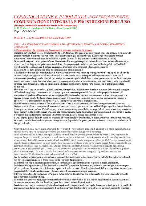 Riassunti Comunicazione E Pubblicità Docsity