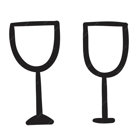 Premium Vector Wine Glasses Outline Icons Black Color Vector Hand