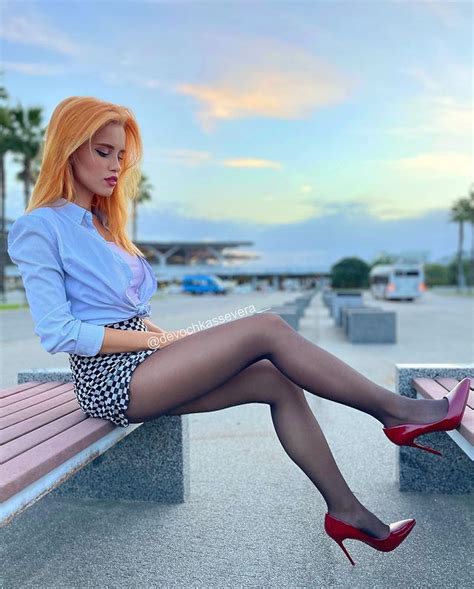 Heels With Pantyhose Outfit Tatiana Kurdyumova Black Pantyhose