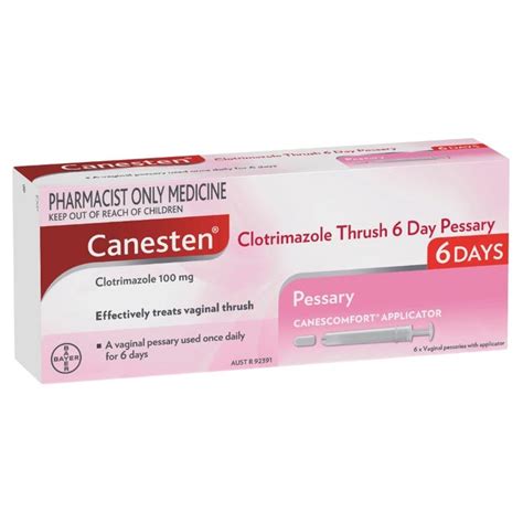 Canesten 6 Day Pessary Thrush Treatment Buy Online In Australia