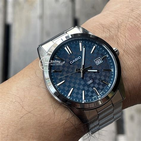 Casio Mens Watch Mtp Vd03d 2a2 Stainless Steel Band Triple Fold Clasp Indaystoreonline