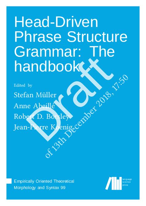 Pdf Head Driven Phrase Structure Grammar The Handbook
