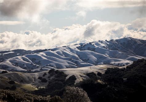 Photos Bay Area Stuns With Snow Covered Hillsides After Unusually Cold