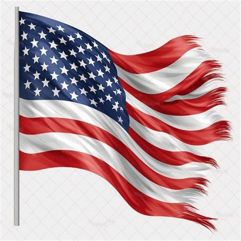 Bandera De Estados Unidos Aislada Sobre Fondo Blanco Foto Premium