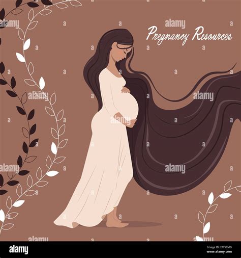 Happy Pregnant Woman Holding Her Bellytype Of Resources For Pregnancy