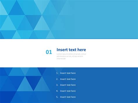 삼각형 패턴과 파란색 배경 무료 프리젠테이션 템플릿