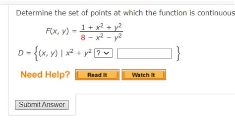 Solved Determine The Set Of Points At Which The Function Is Continuous