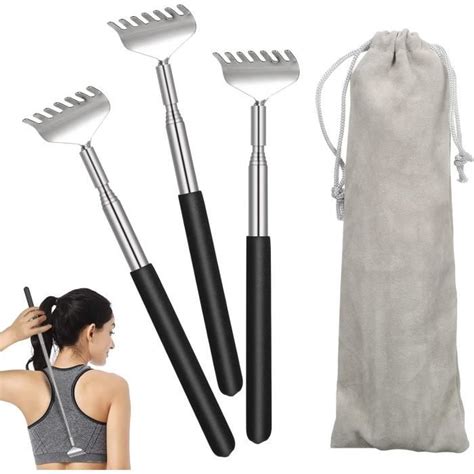 3 pièces gratte dos rétractable hommes femmes Portable extensible en