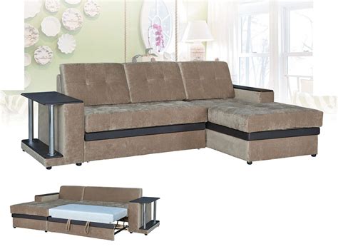 Диван кутовий дельфін розкладний в вітальню спальню з ДСП дерево Тканина Кордрой Коричневий