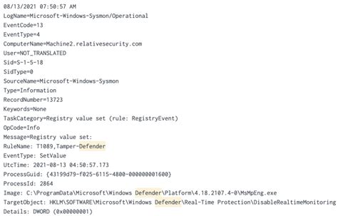 Disable Microsoft Defender Detection Relative Security