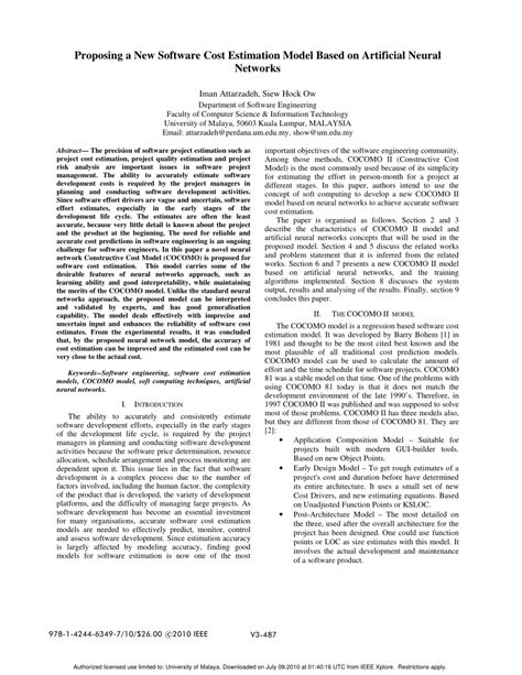 Pdf Proposing A New Software Cost Estimation Model Based On