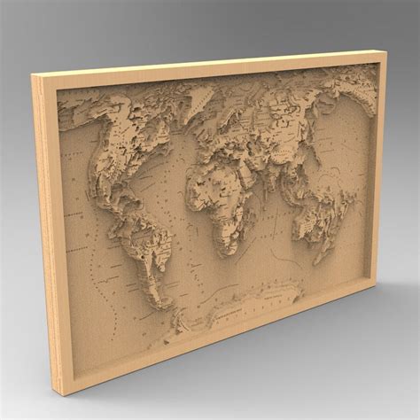 3D STL Panno World Map Model For CNC Router Engraver Carving Etsy