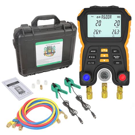 Refrigeration Digital Manifold Gauge Meter Hvac Vacuum Pressure Temperature Tester Manometros De