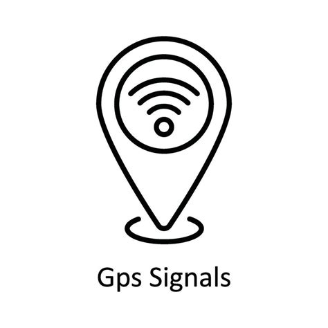 Gps Signals Vector Outline Icon Design Illustration Map And Navigation