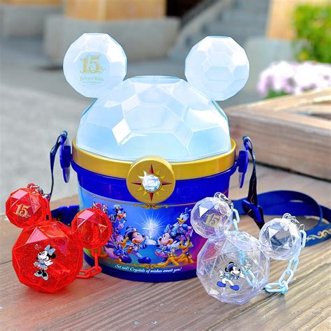 クリスタルデザイン東京ディズニーシー15周年ポップコーンバケットandミニスナックケース