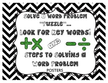 Key Words Steps To Solving Word Problems Mini Posters By Free To Teach