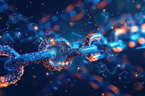 Digital Chain Link Abstract Blockchain Background Chain Of Network