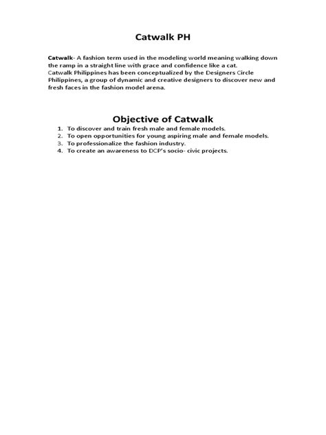 Catwalk Ph Catwalk A Fashion Term Used In The Modeling World Meaning