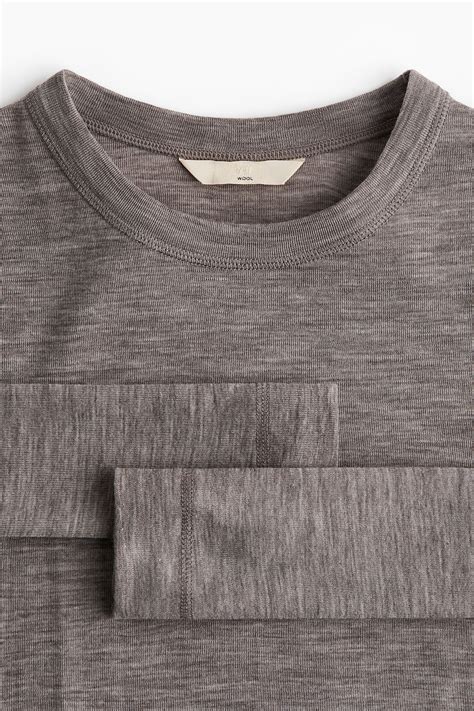 Fine Knit Wool Top Greige Ladies Handm Gb